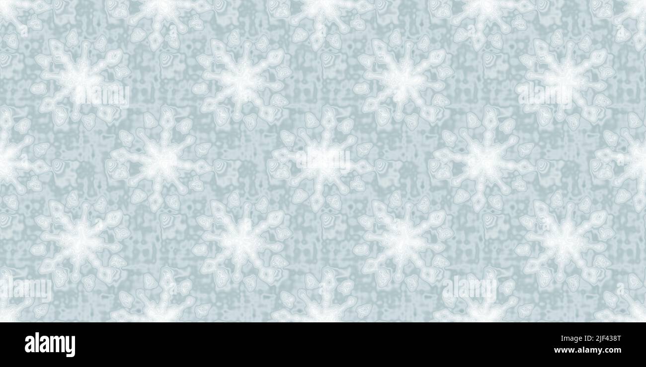 Soft ice blue snow flake border pattern background. Simple minimal ...
