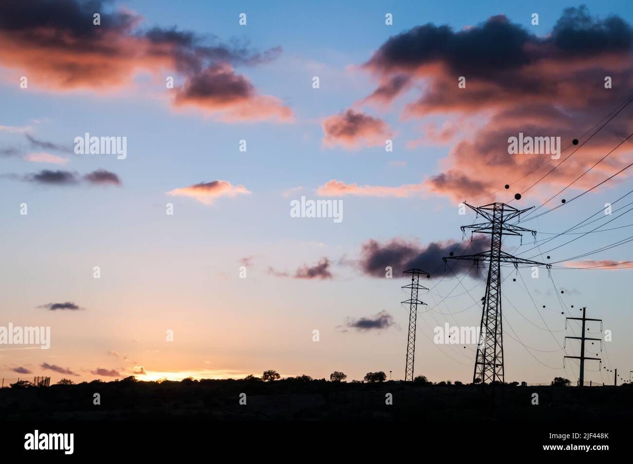 High Voltage Electric Transmission Tower Energy Pylon Stock Photo - Alamy