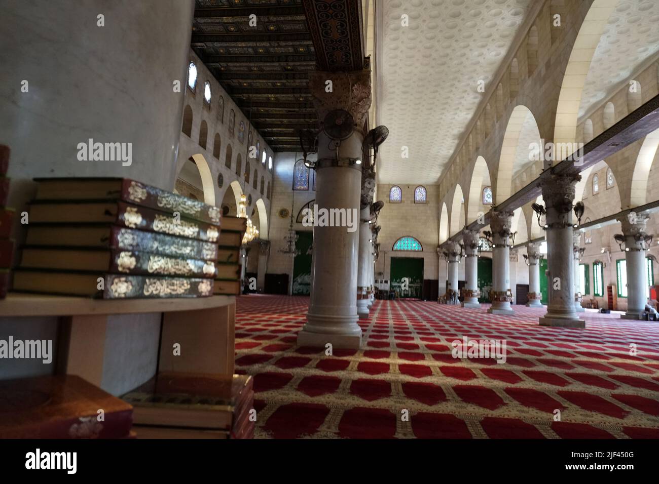 Books of worship in the Al-Aqsa Mosque at Dome of the Rock in the Old ...