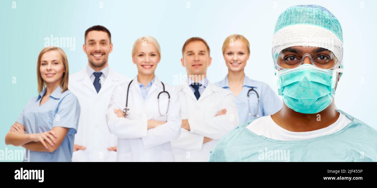 indian doctor or surgeon and healthcare workers Stock Photo - Alamy