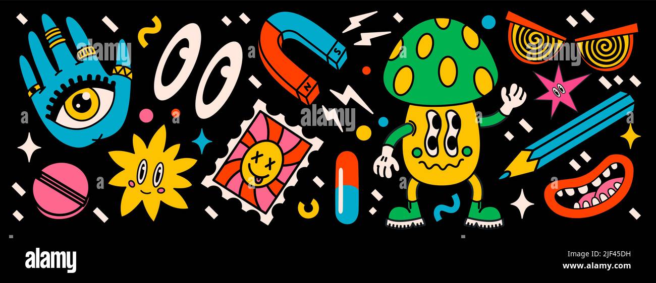 Cartoon vector Comic characters. Crazy cartoons Abstract vector ...