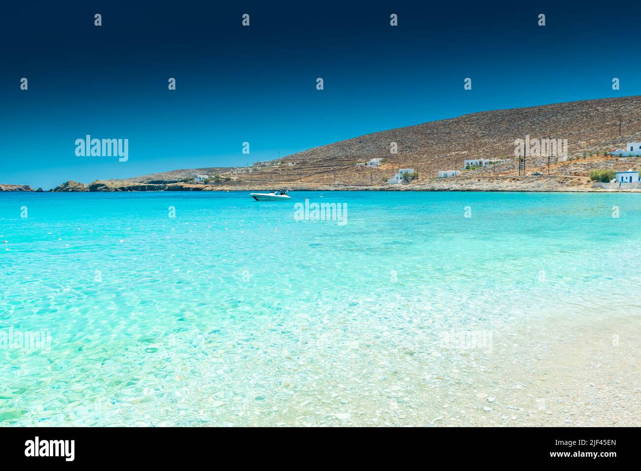 Amazing crystal clear water of Karavoustakis beach, Folegandros, Greece ...