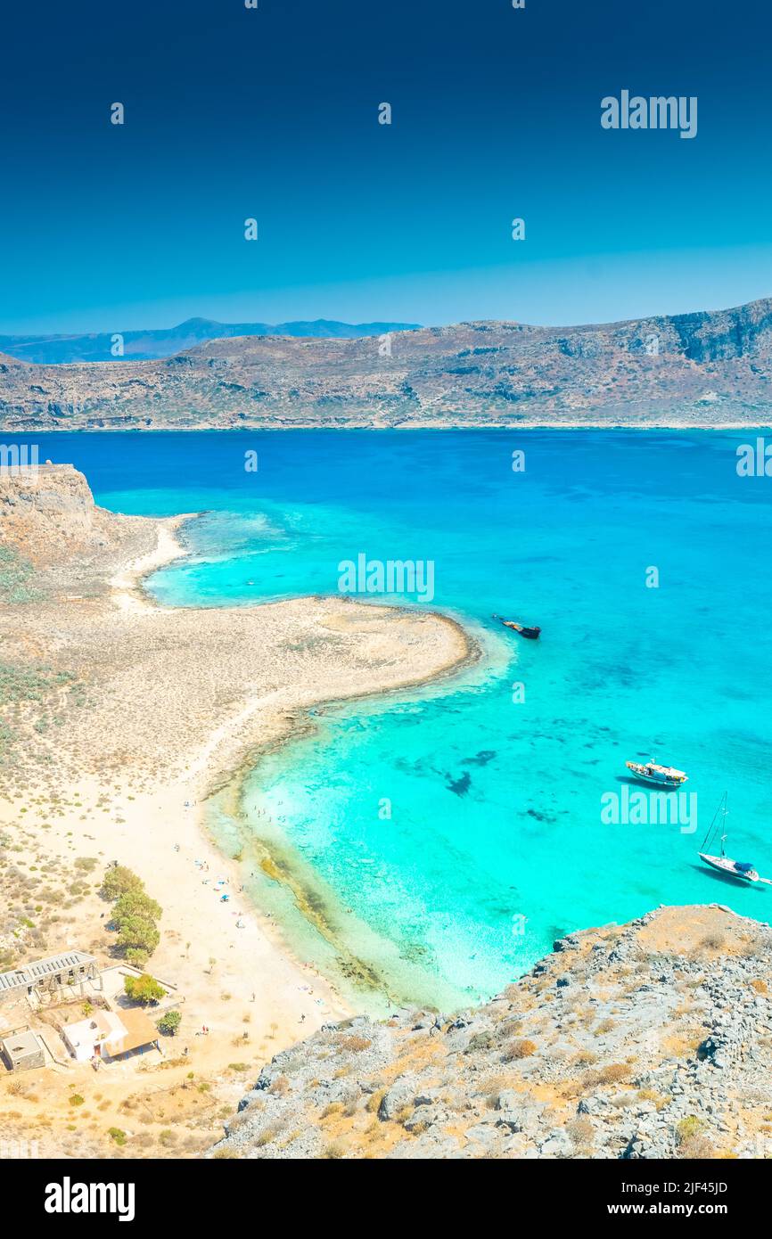 Crystal clear water of the Balos Lagoon, Crete, Greece Stock Photo - Alamy