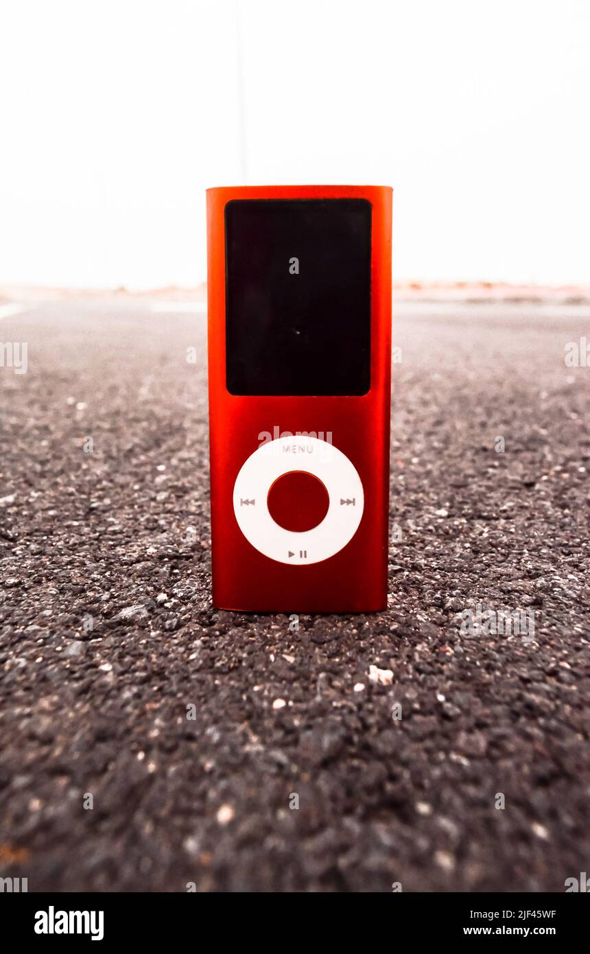 Vintage MP3 Music Player on an Asphalt Road Stock Photo - Alamy