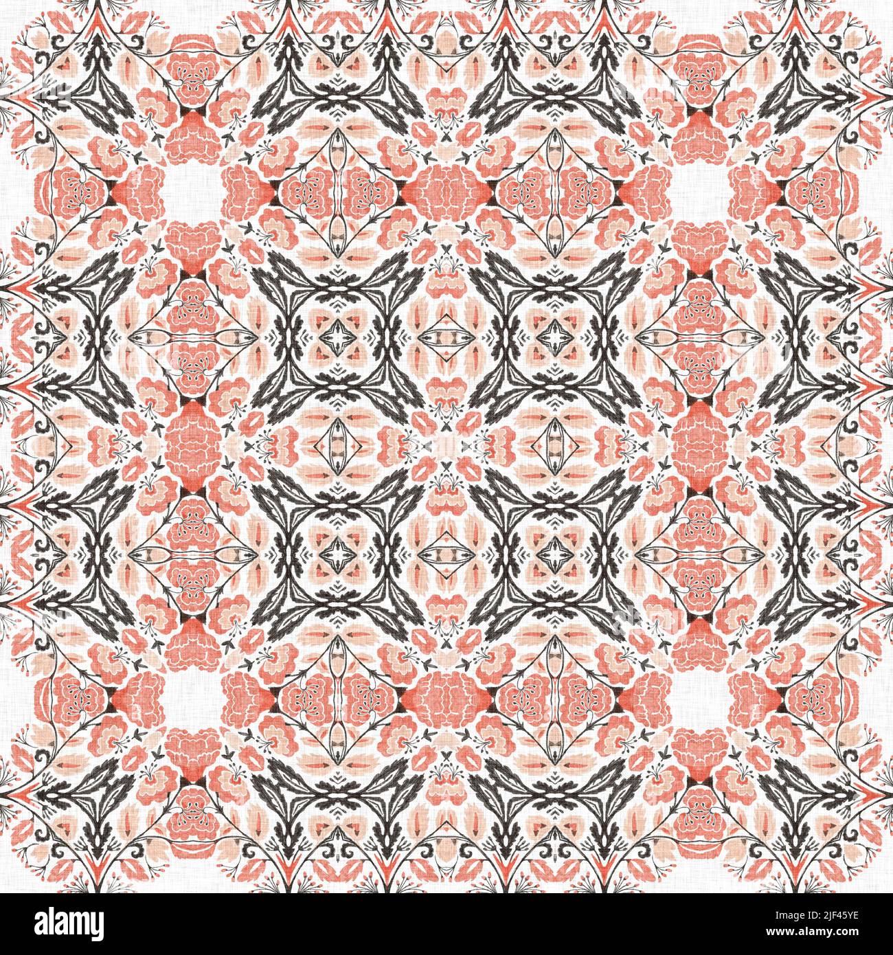 Modern boho geometric floral quilt style seamless pattern. Shabby chic ...