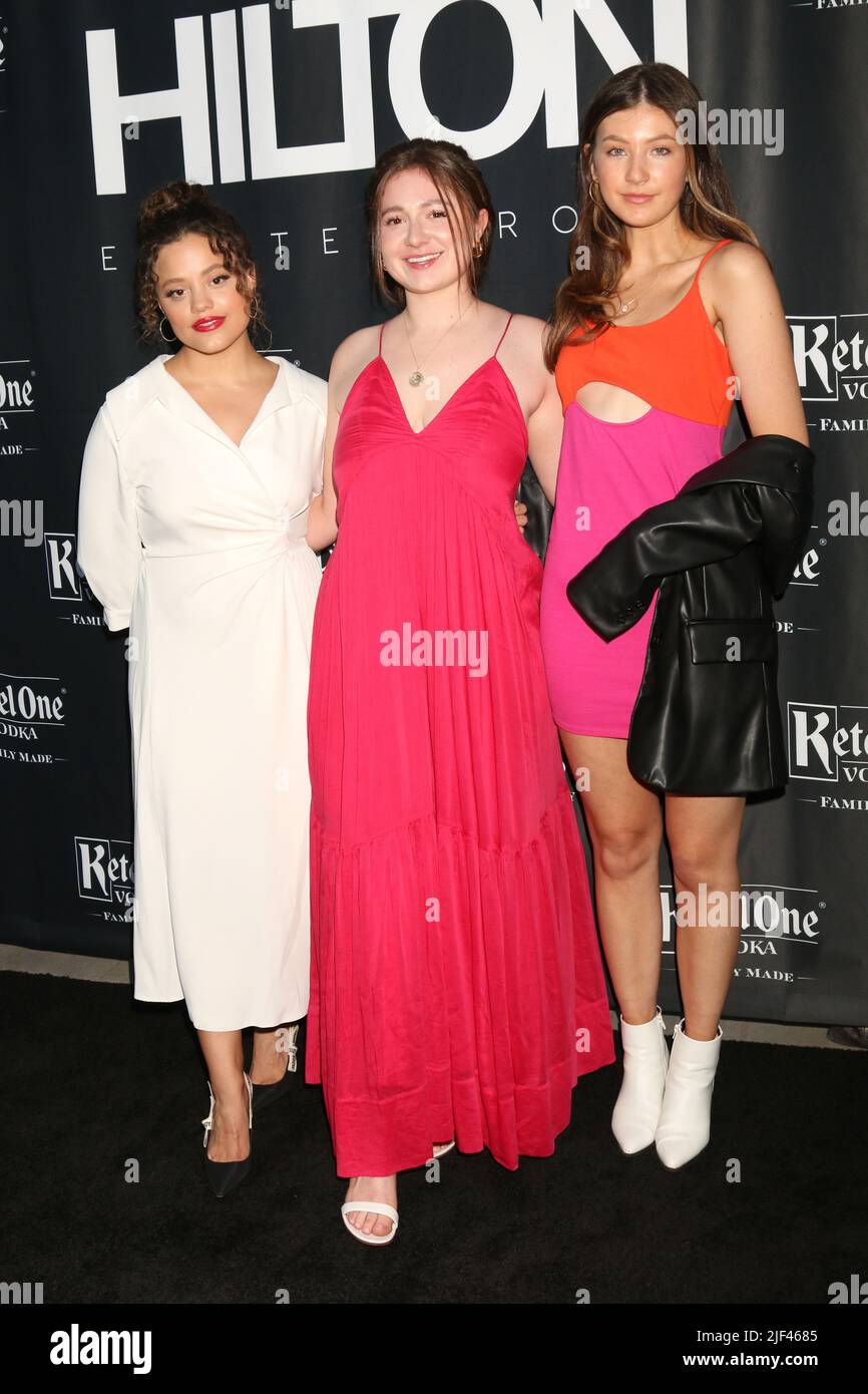LOS ANGELES - JUN 28: Sarah Jeffery, Emma Kenney, Logan Binstock at the ...