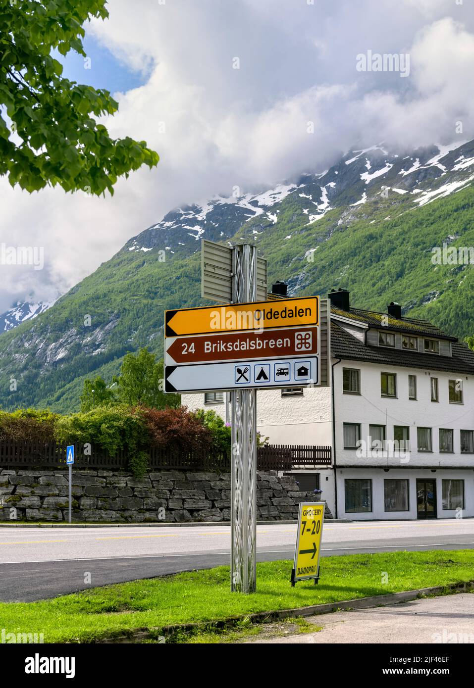 Tourist information sign olden norway hi-res stock photography and ...