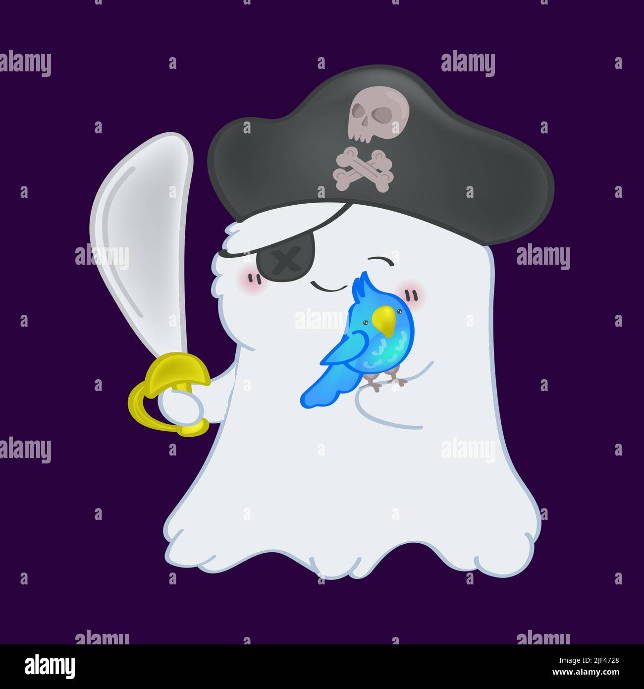 Cute Ghost Clipart Isolated on White Background. Funny Clip Art Ghost ...