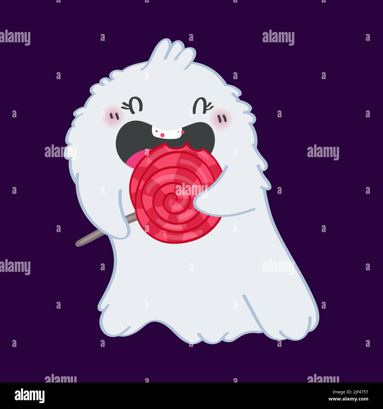 Cute Clipart Ghost Illustration in Cartoon Style. Cartoon Clip Art ...