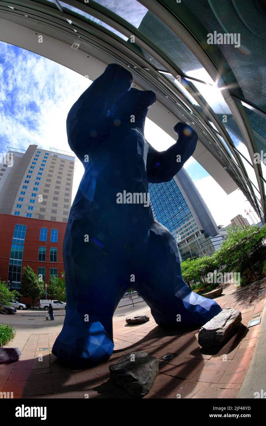 Big Blue Bear sculpture at Denver Colorado Convention Center Stock ...