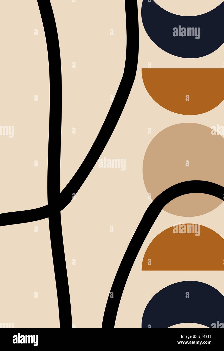 Geometric shapes, with soft shapes. Contrasting colors, graphic design ...