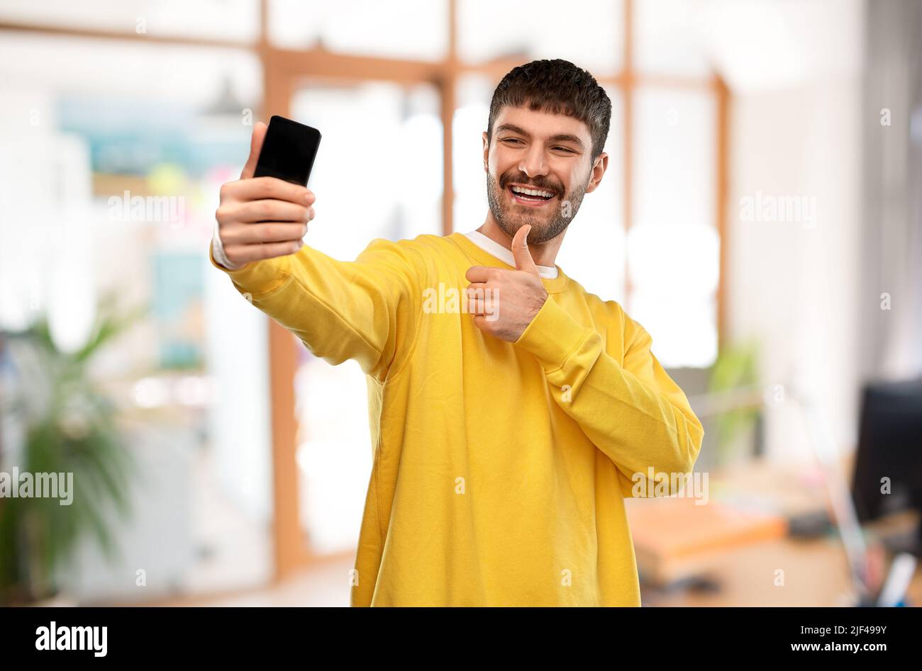 Young man takes selfie portrait hi-res stock photography and images - Alamy