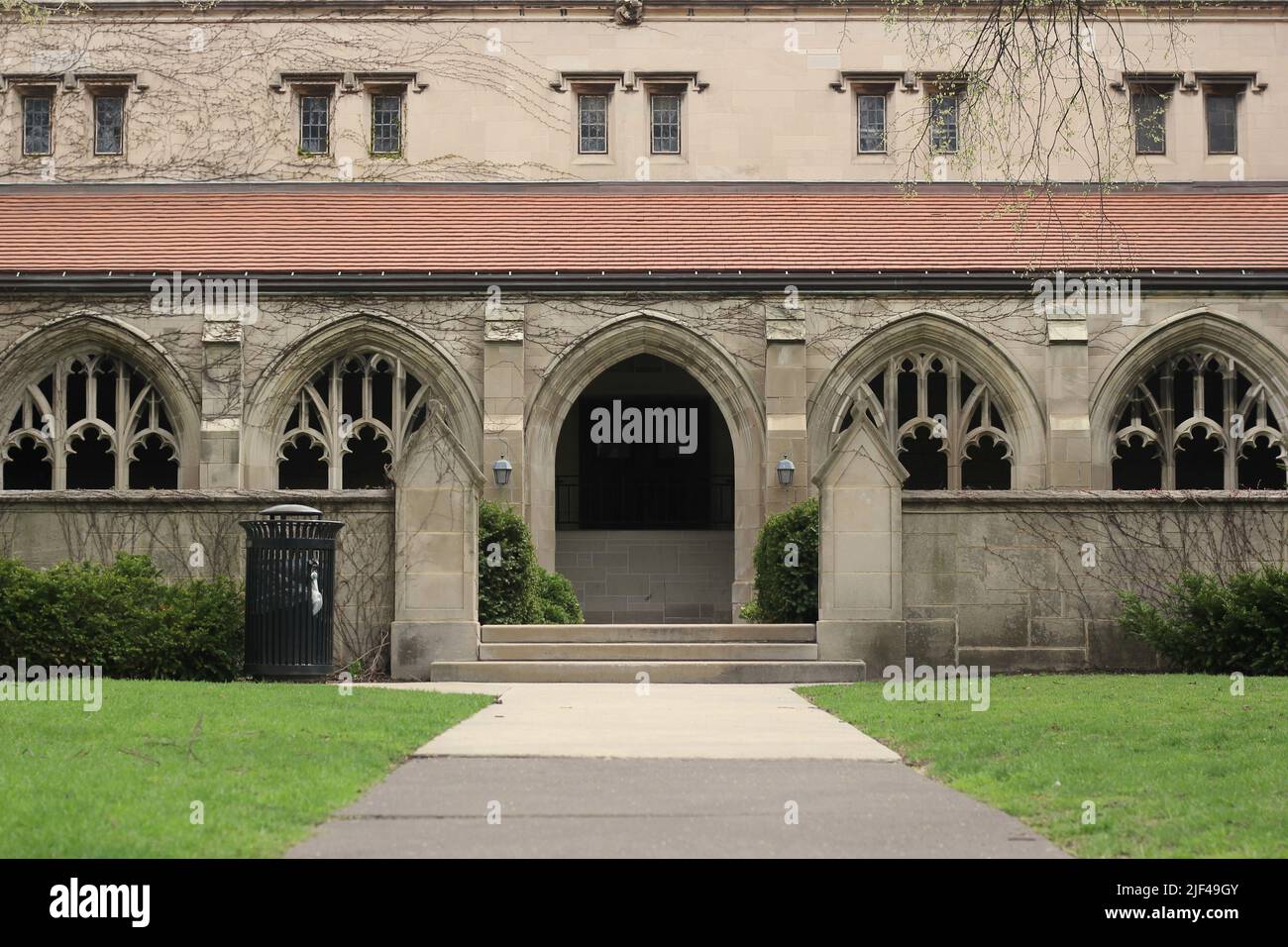 Elaborate medieval stone building with an arched entry Stock Photo - Alamy