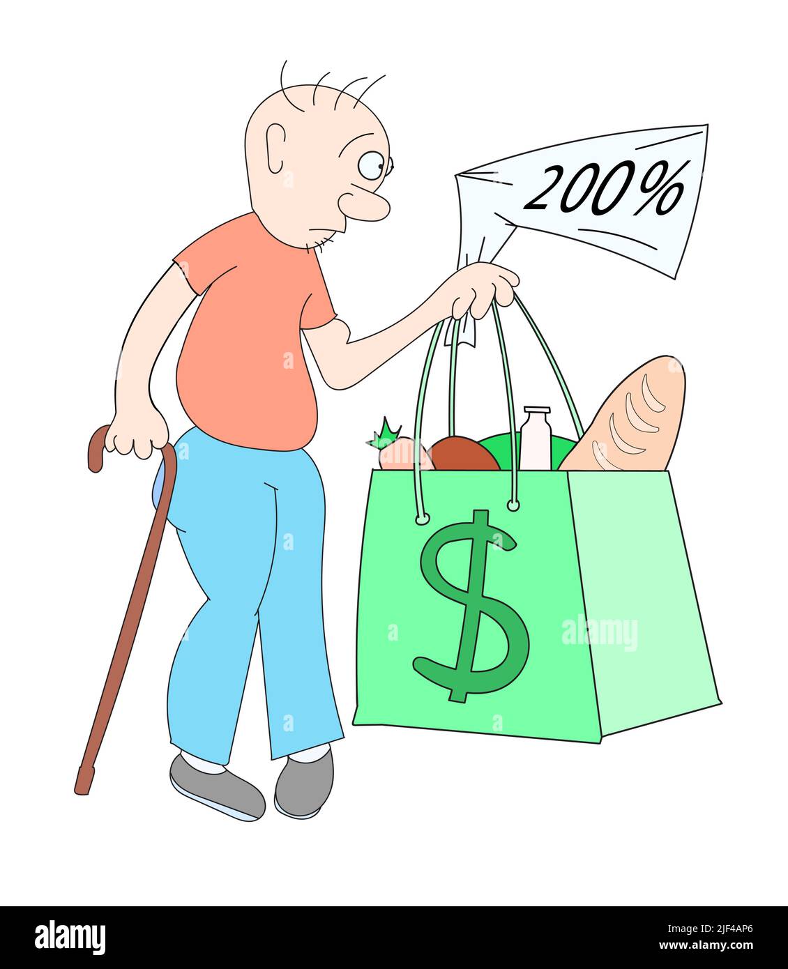 Man is surprised to see a check for food that has risen in price ...