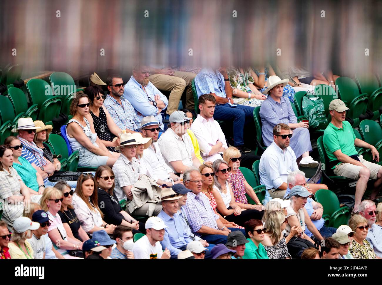 Spectators on centre court on day three of the 2022 Wimbledon ...