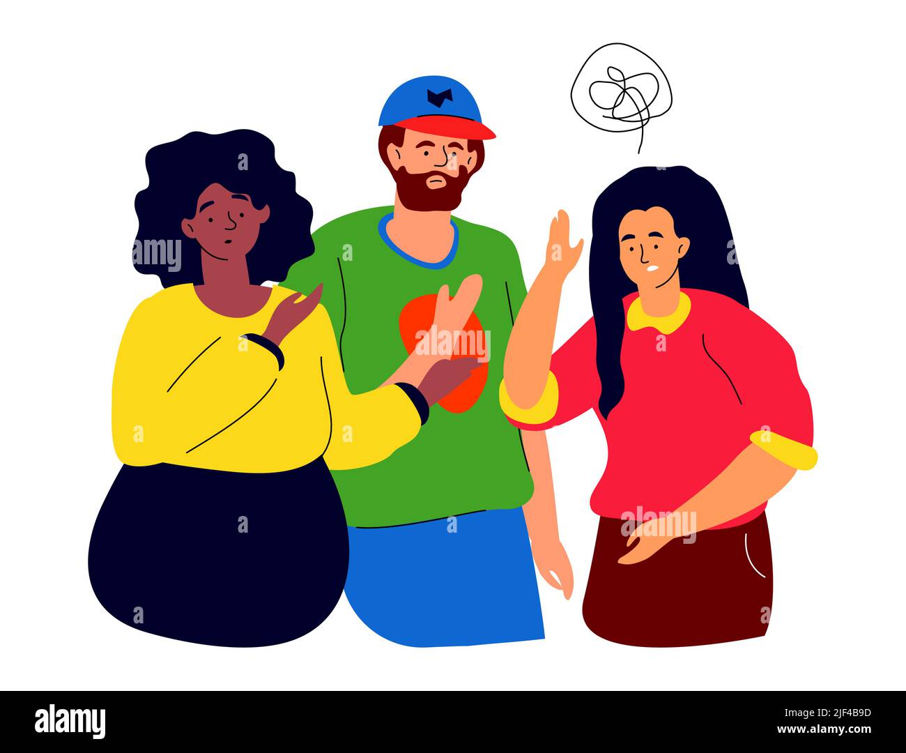 Confusing situation - modern colorful flat design style illustration ...