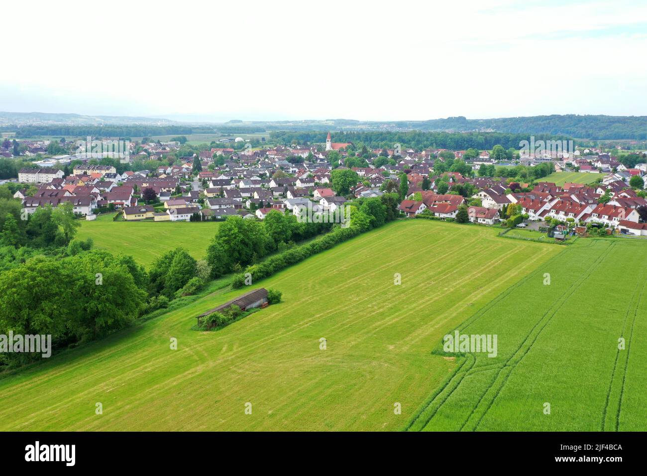 Aerial view of small village in Baden-Württemberg, Germany Stock Photo ...