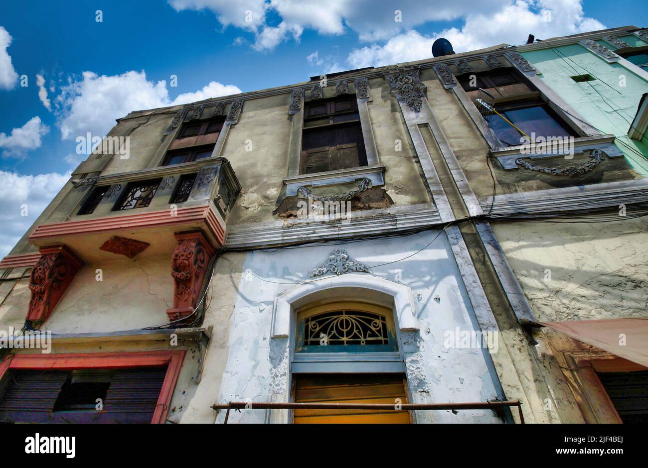 Some characteristic and colorful houses of Lima, the capital of Peru ...