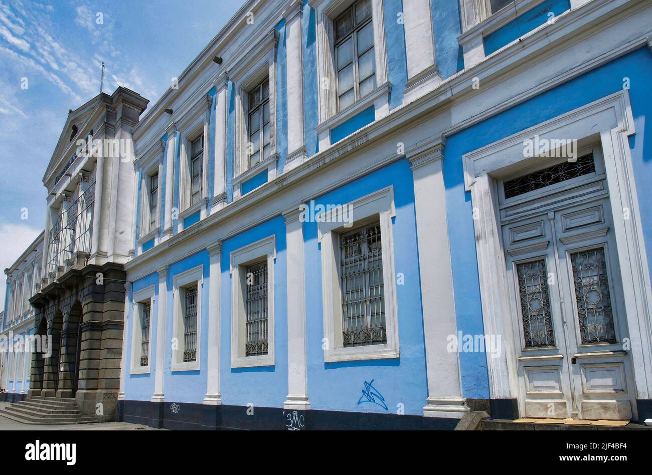 Some characteristic and colorful houses of Lima, the capital of Peru ...