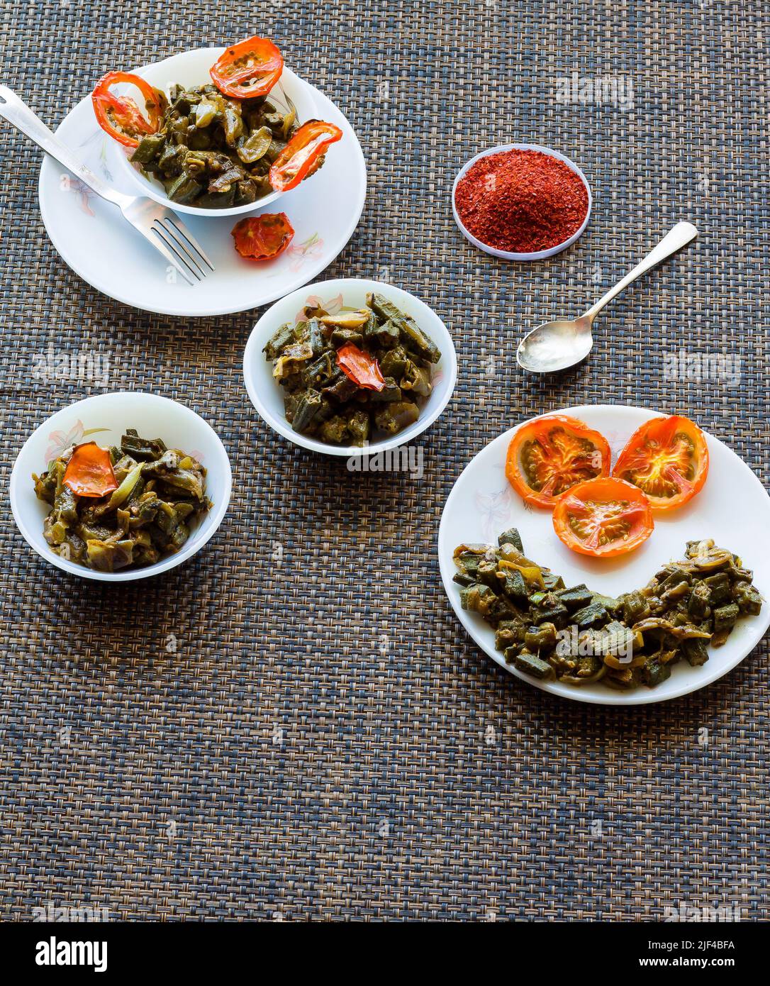 Bhindi Masala,Bharwa Bhindi Do Pyaza is diced Okra sauteed in butter ...