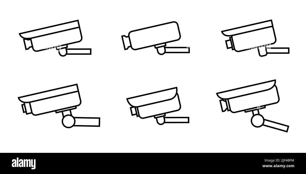 Security camera vector icon set. Simple video surveillance CCTV icon ...
