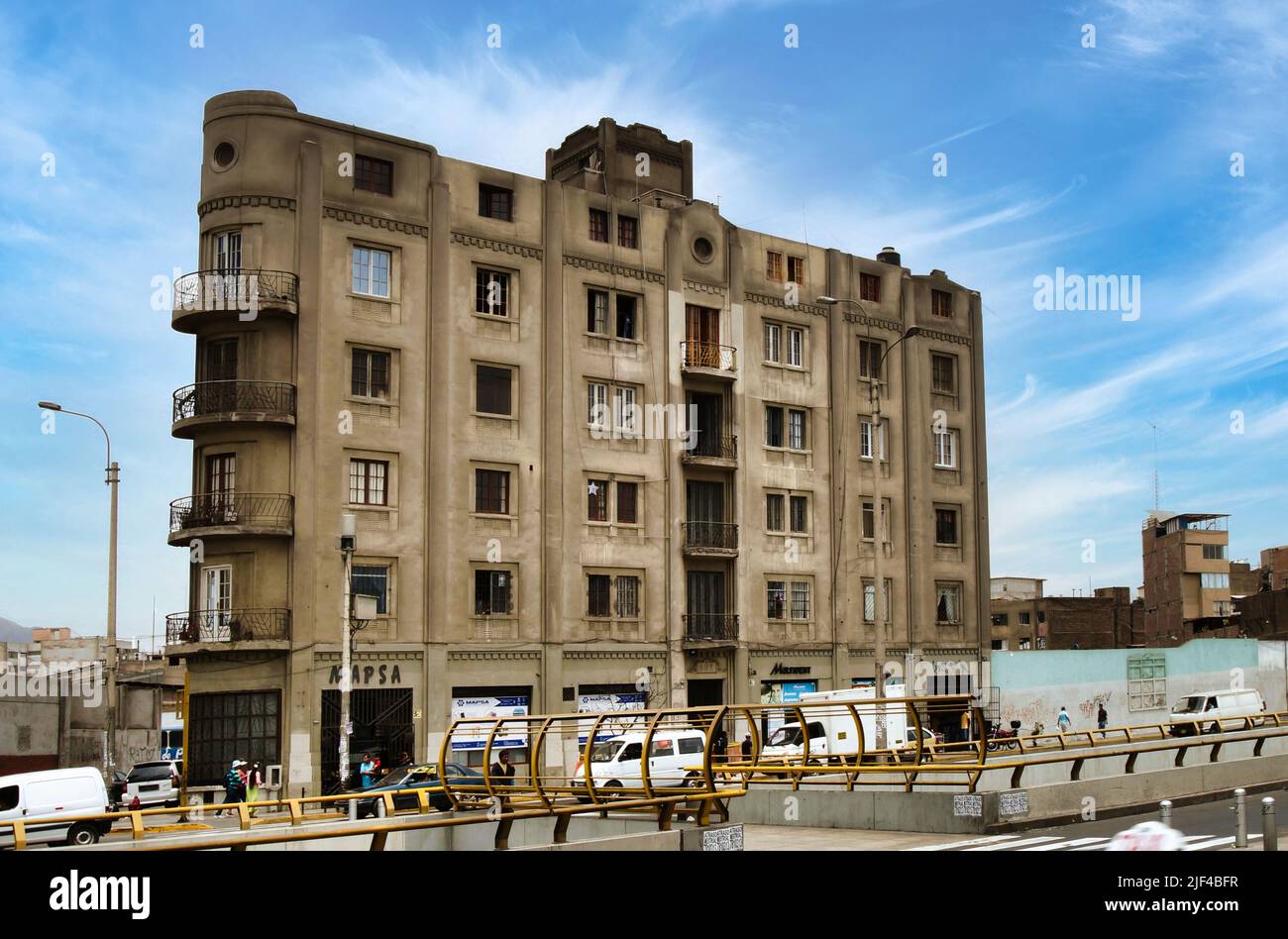 Some characteristic and colorful houses of Lima, the capital of Peru ...