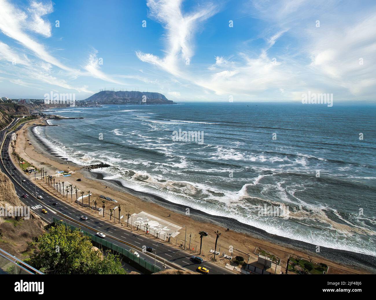 The part of Lima overlooking the Pacific Ocean is the Miraflores one of ...