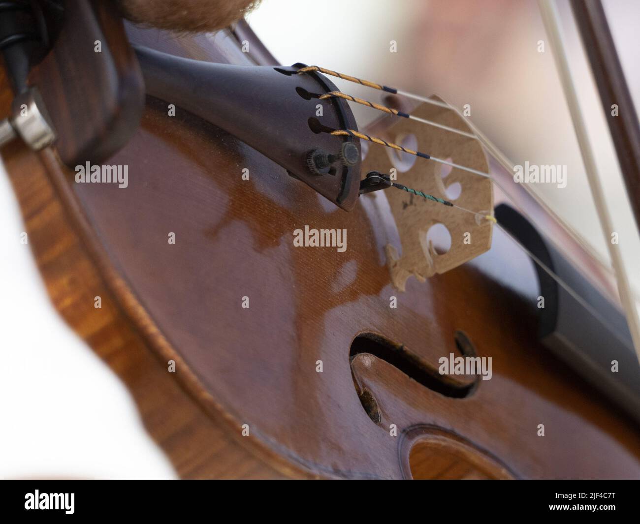 playing violin string bow close up detail Stock Photo - Alamy