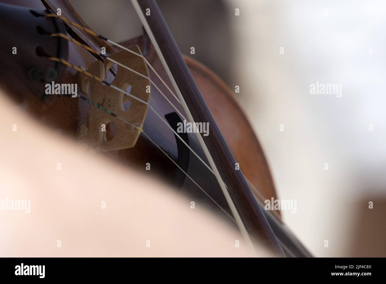 playing violin string bow close up detail Stock Photo - Alamy
