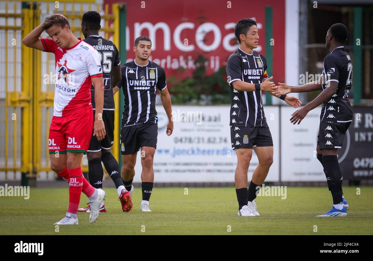 Charleroi's Ryota Morioka celebrates after scoring during a friendly ...