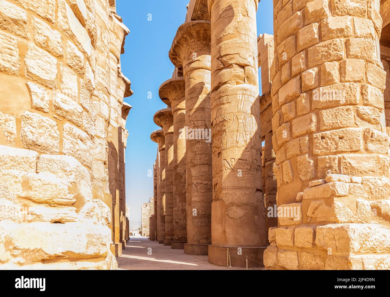 Columns of the Hypostyle Hall, Karnak Temple, Luxor, Egypt Stock Photo ...