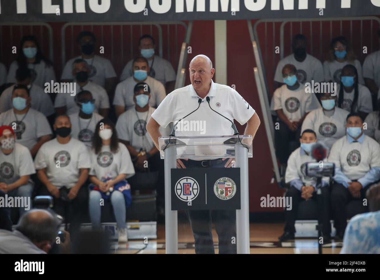 Clippers owner Steve Ballmer during the Michelle & Barack Obama Sports ...