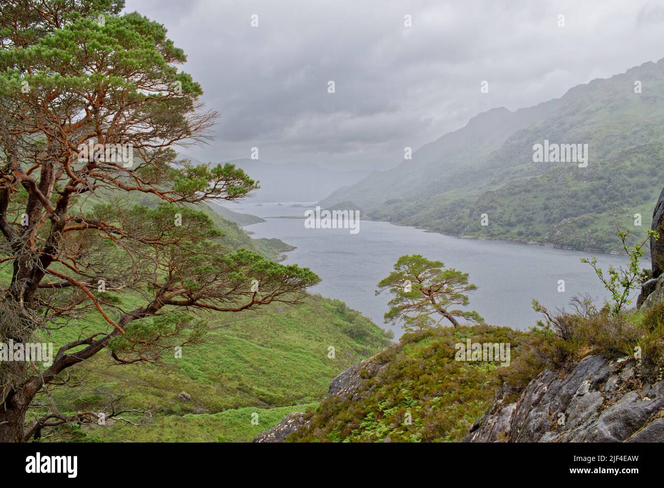 KINLOCH HOURN LOCH HOURN KNOYDART SCOTLAND BAND OF HEAVY RAIN OVER THE ...