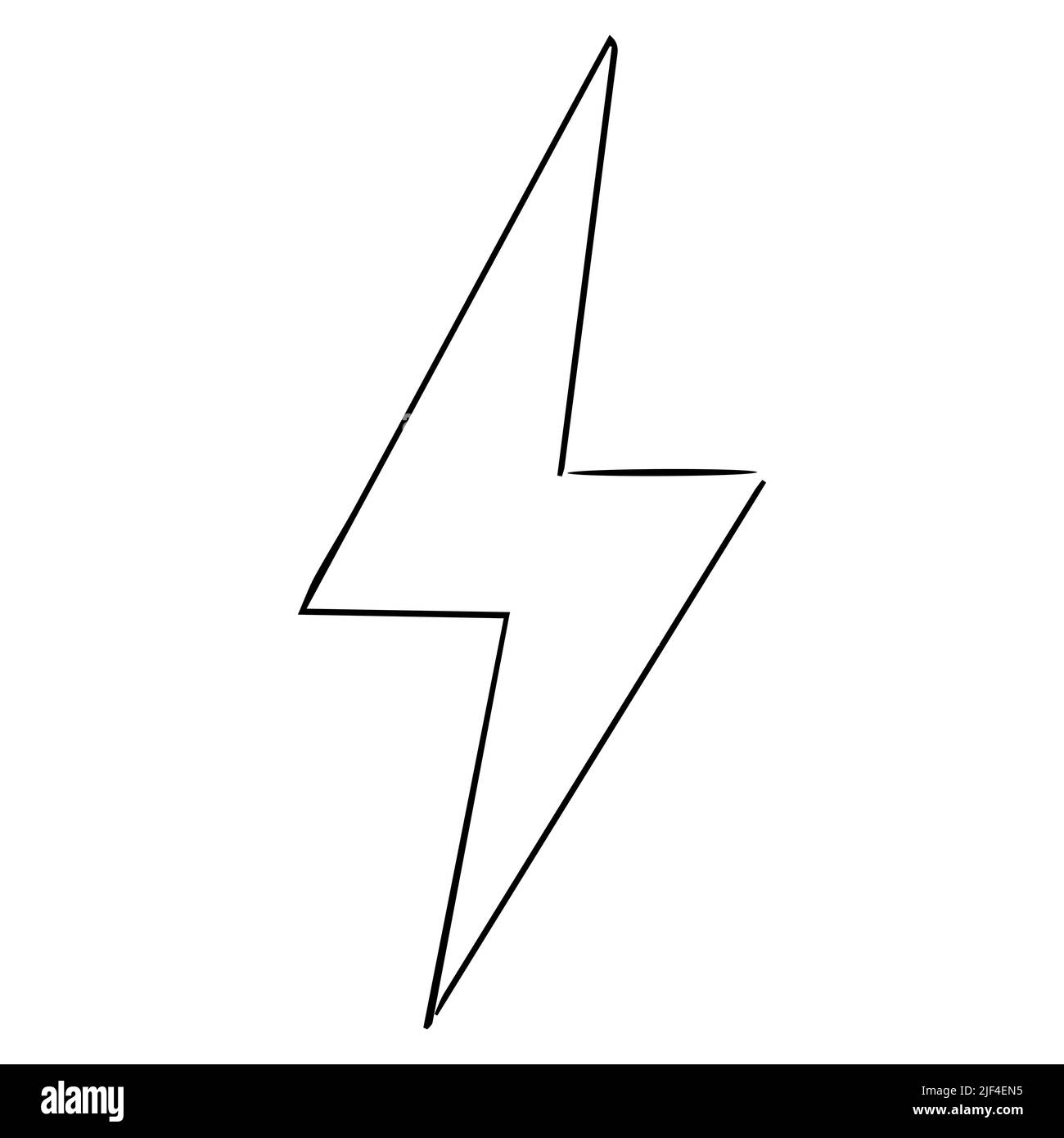 Lighting bolt symbol in doodle style power simple abstract sign ...