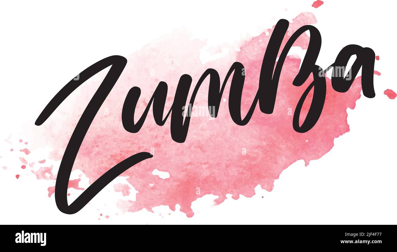 Zumba dance studio text. Calligraphy word banner design. Aerobic ...