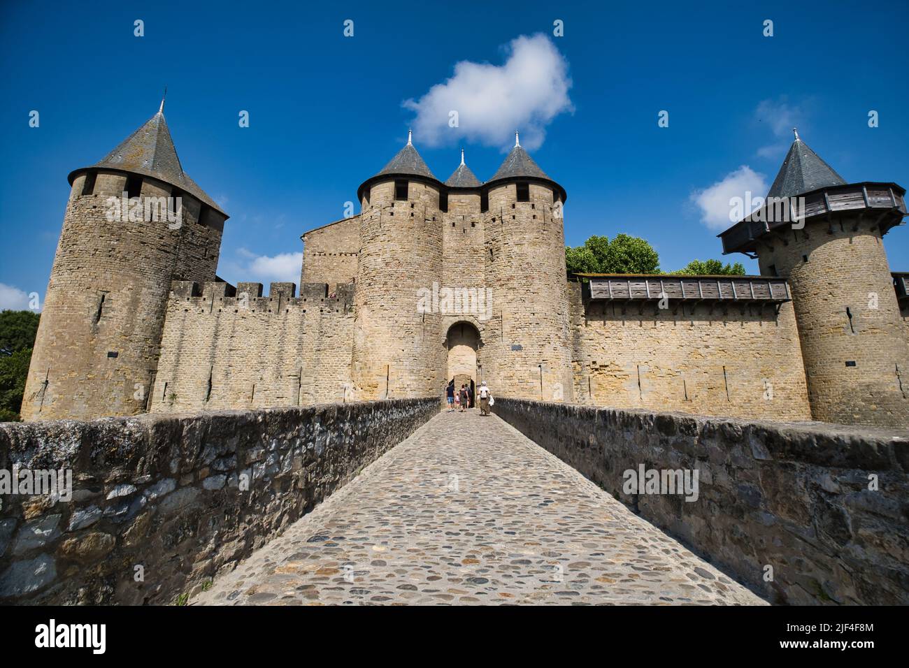 View of the entrance of the inner castle inside the fortified cité of ...