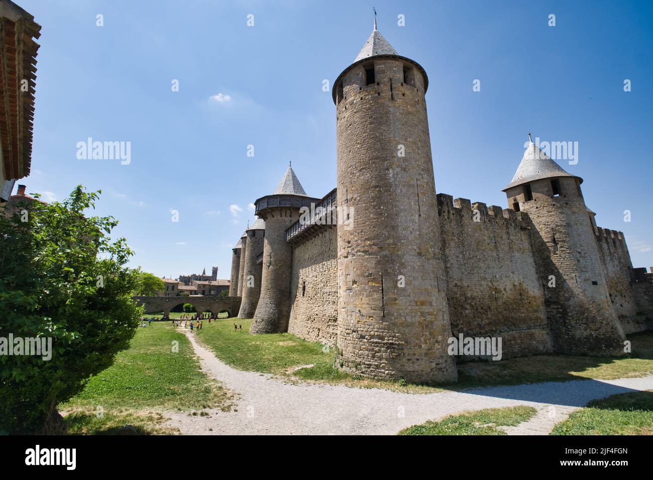 Perspective view of the inner castle inside the medieval fortress in ...