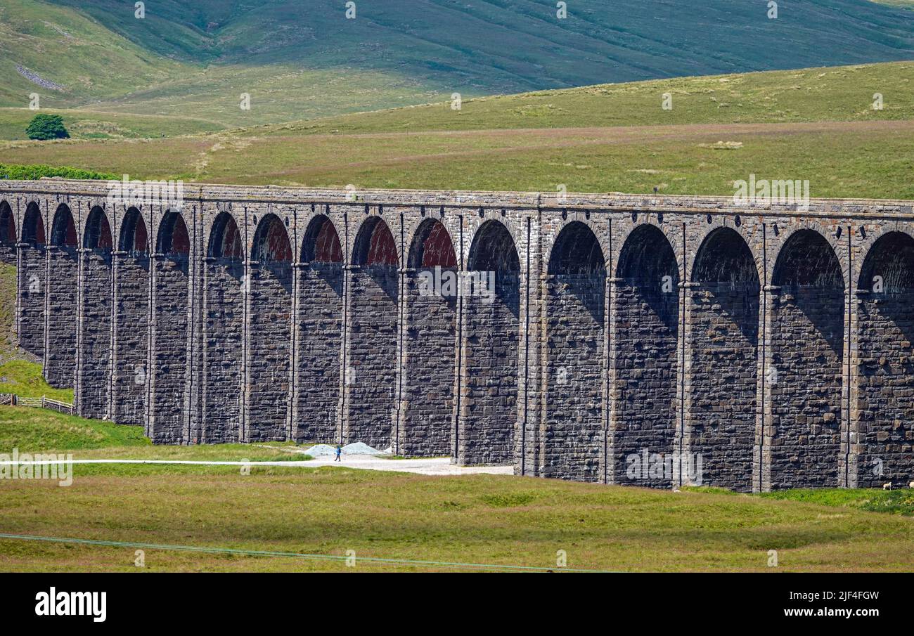The famous Ribblehead Viaduct, viaduct, Settle Carlisle railway ...
