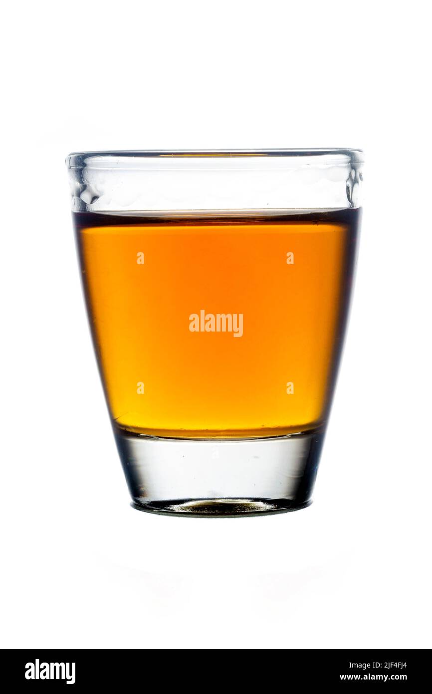 Cocktail Glass with brandy or whiskey - Small Shot. Isolated on white ...