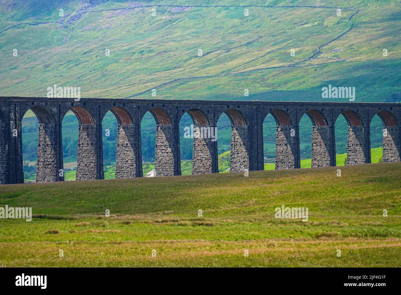 The famous Ribblehead Viaduct, viaduct, Settle Carlisle railway ...