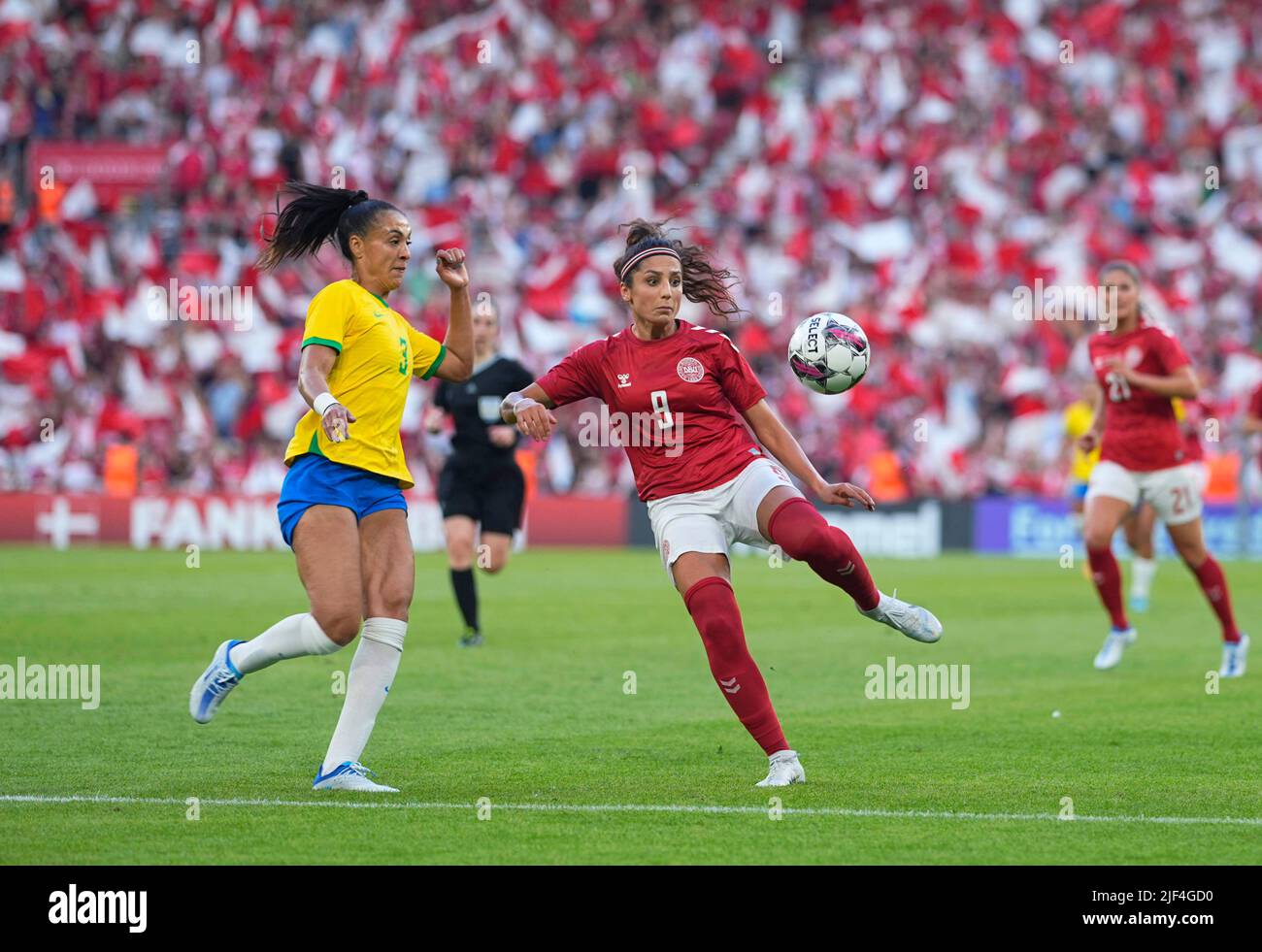 Parken Stadium, Copenhagen, Denmark. 24th June, 2022. Nadia Nadim of ...