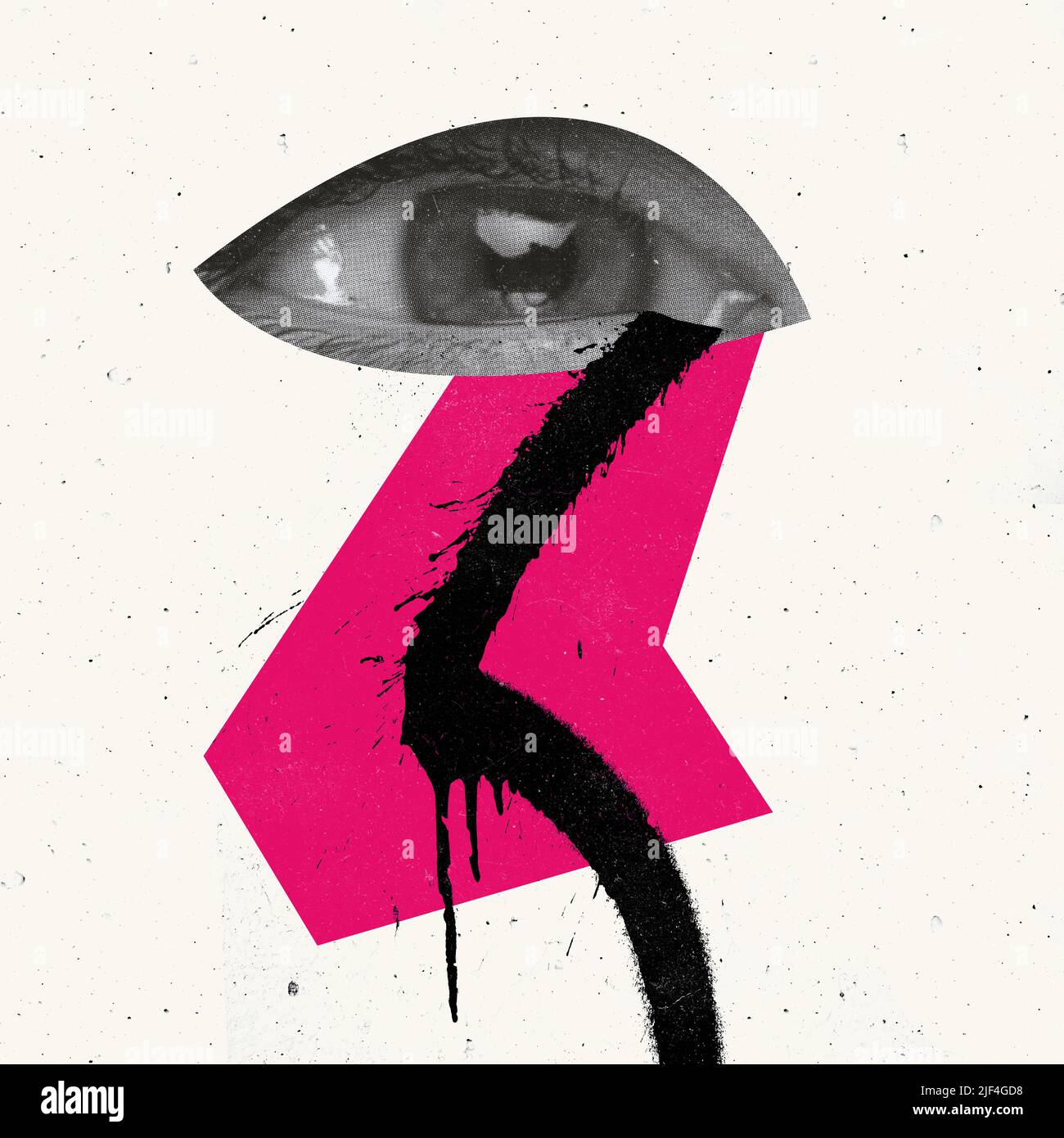 Contemporary art collage. Conceptual image with female eye isolated ...