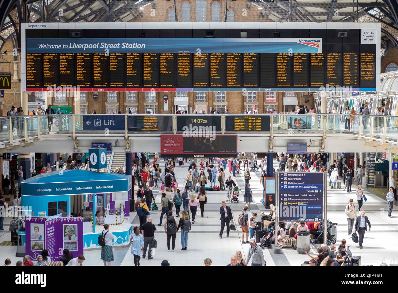 A general view of London Liverpool Street train station. Image shot on ...