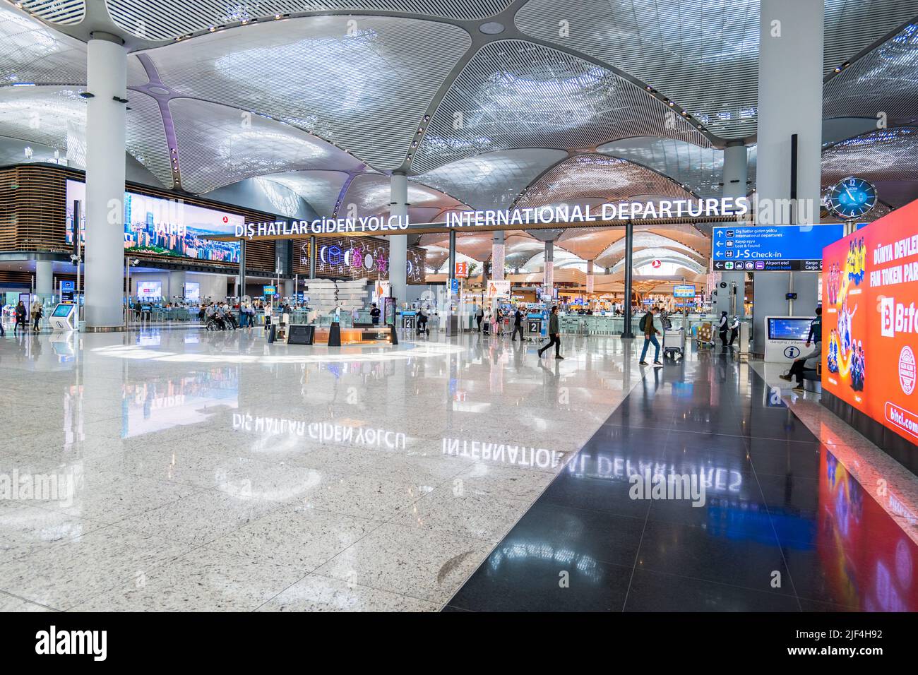 Istanbul, Turkey - May 2022: Istanbul Airport departure terminal ...