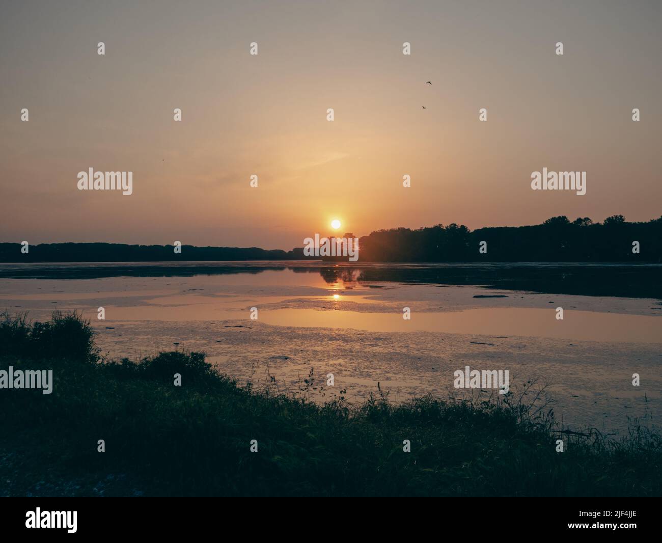 sunset in the Po river in Emilia Romagna, Italy Stock Photo - Alamy