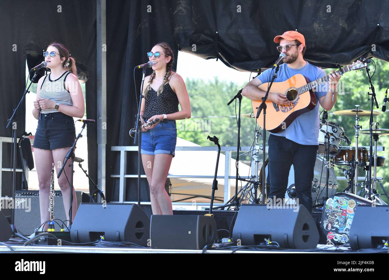 Musician Matthew Fowler is shown performing on stage during a “live ...