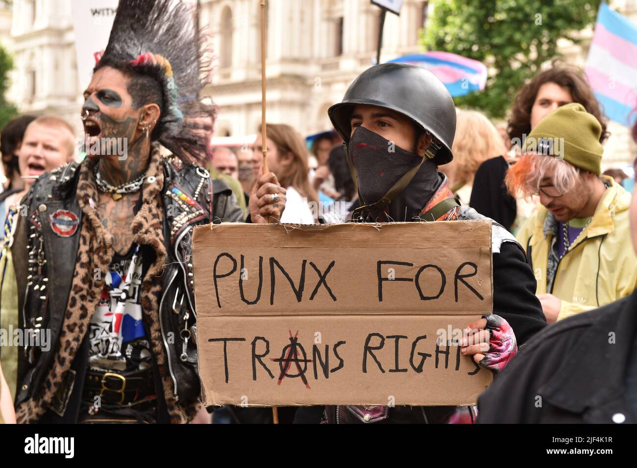 London, England, UK. 29th June, 2022. Protester holds a placard at ...