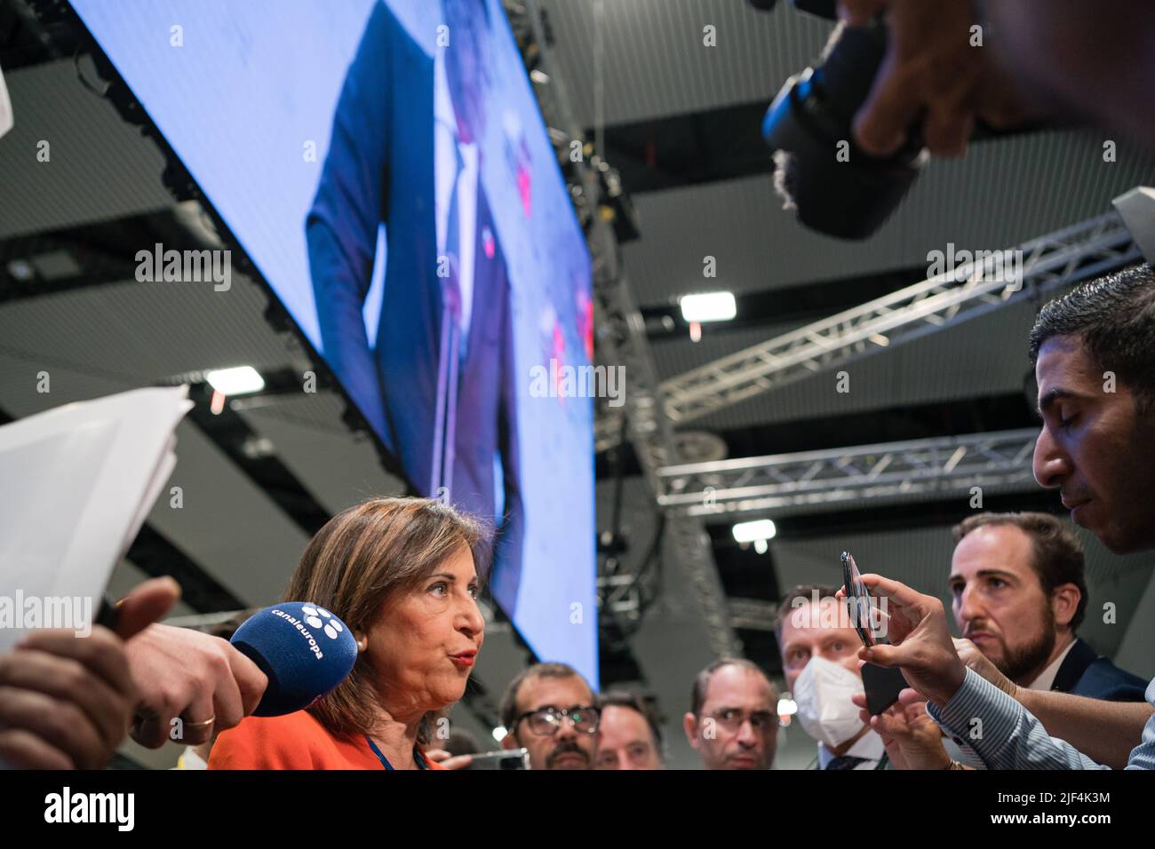 Margarita Robles, Spanish defense minister seen at IFEMA during the ...