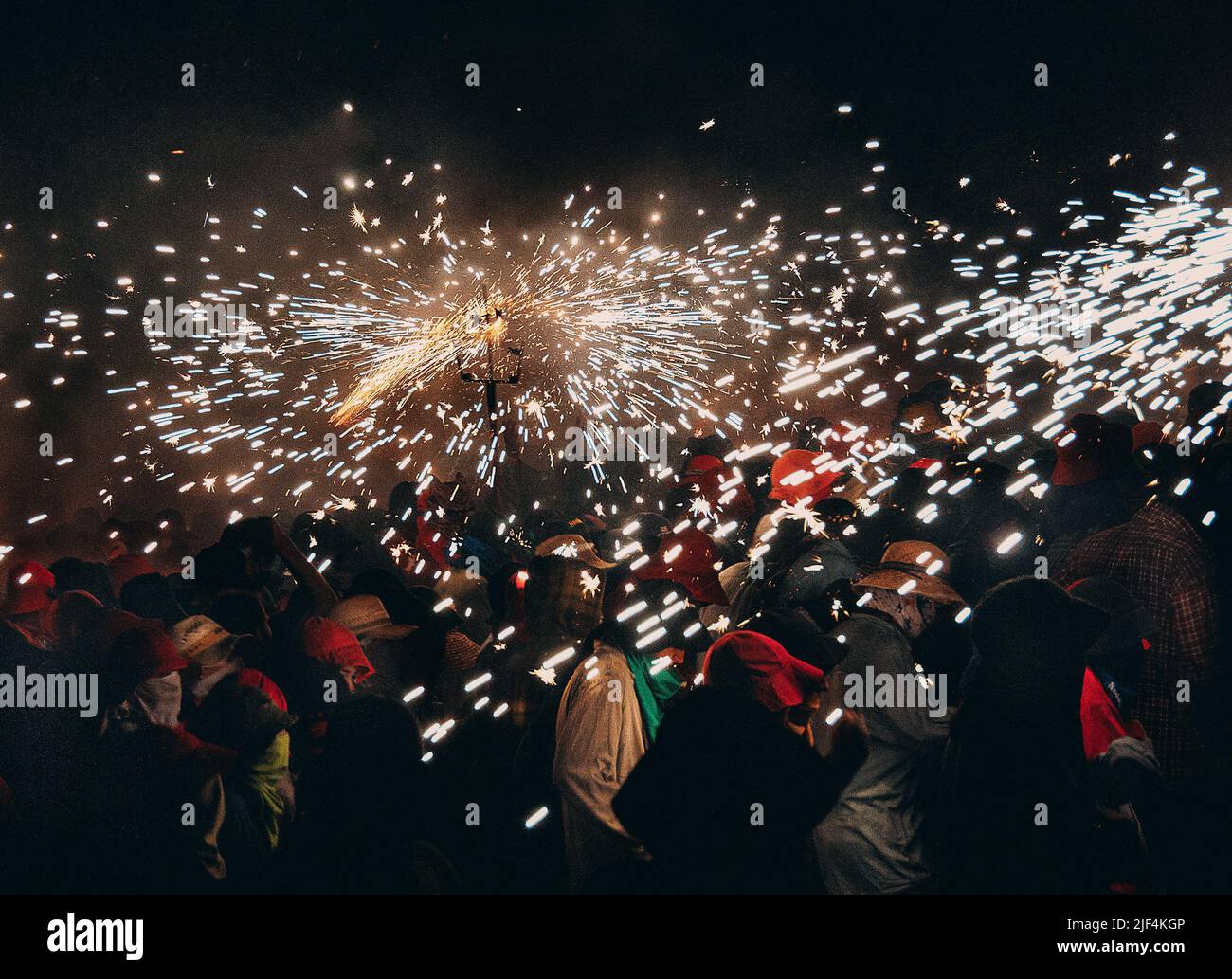 People enjoying the party with fire, walking around the square Stock ...