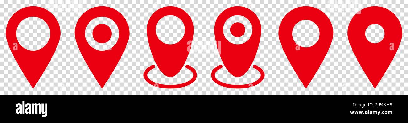 Red maps pins. Location pin icons. Vector illustration isolated on ...